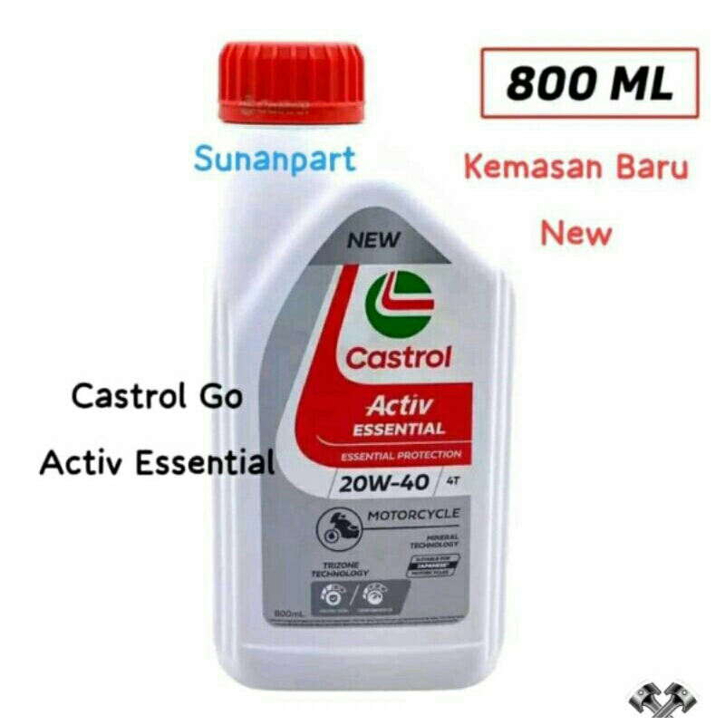 Jual CASTROL GO Essential SAE 20W-40AT 800ml dan 1 Liter Original OLI ...