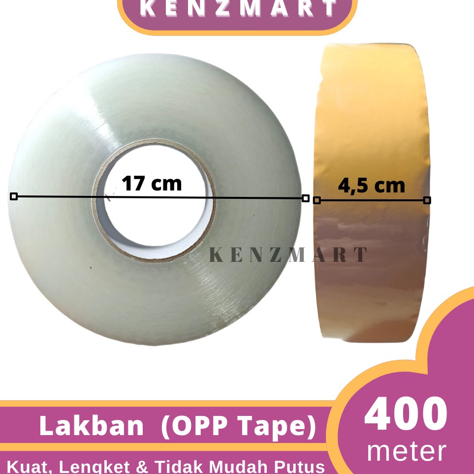 Jual LAKBAN JUMBO OPP TAPE LAKBAN BENING COKLAT 2 INCH 45MM 4 METER FULL 1 YARD 2 YARD 3 YARD 5 ...