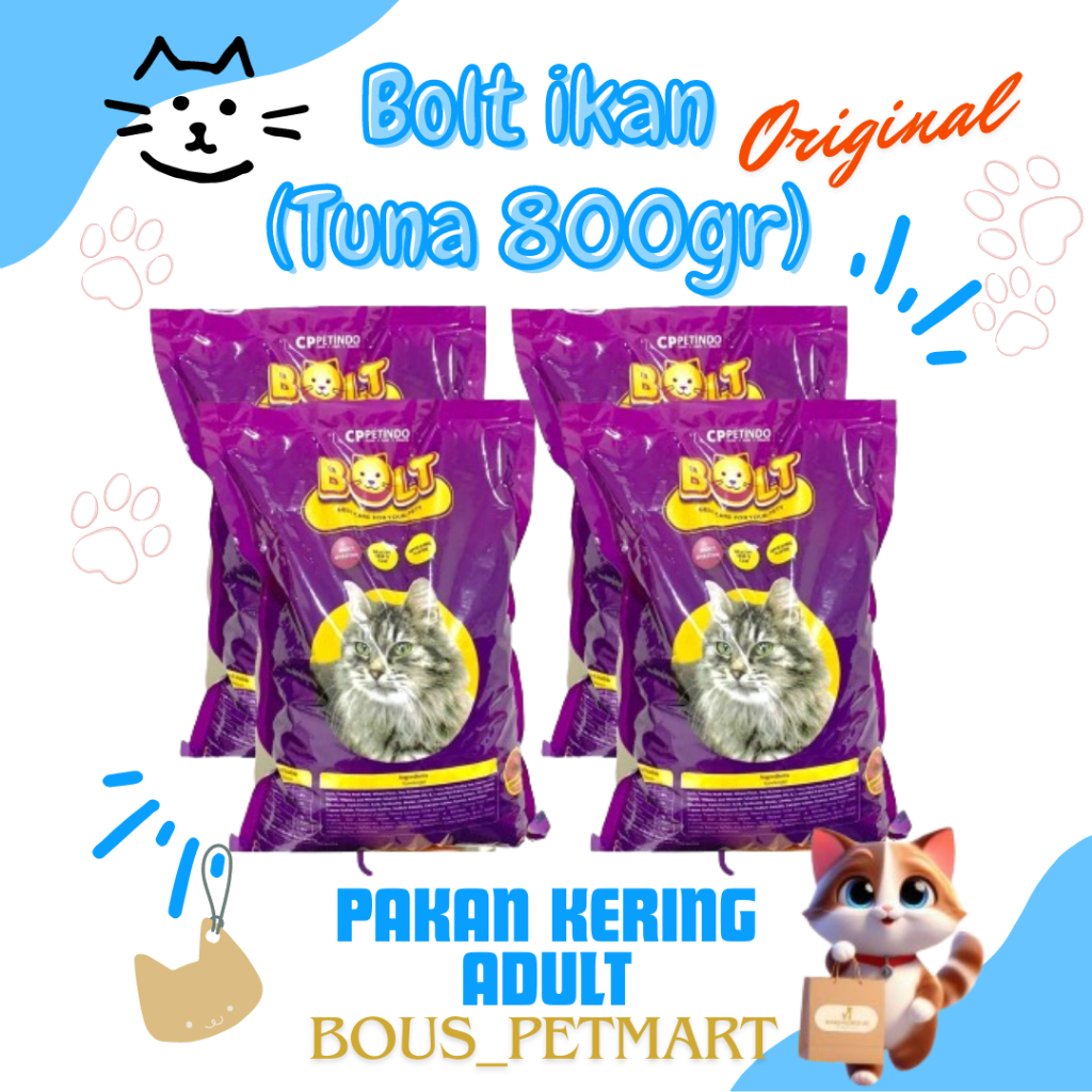 Jual BOLT IKAN TUNA FLAVOR 800GR PAKAN KERING KUCING MURAH MAKANAN ...
