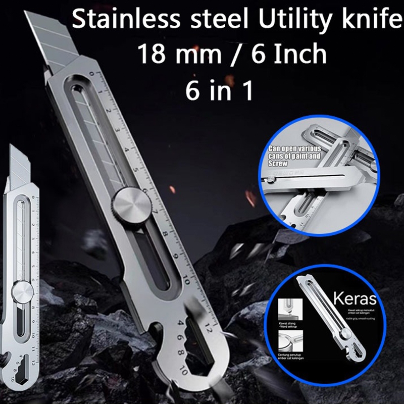 Jual 【COD】24 hours delivery 6in1 Pisau Cutter 18mm multifungsi Cutter ... Jual 【COD】24 hours delivery 6in1 Pisau Cutter 18mm multifungsi Cutter ...