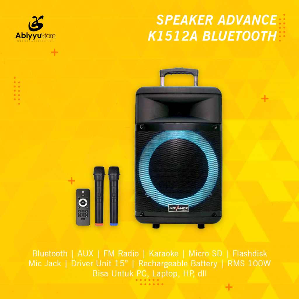 Jual Speaker Bluetooth Advance K1512A Karaoke Komputer PC Laptop HP TV | Shopee Indonesia
