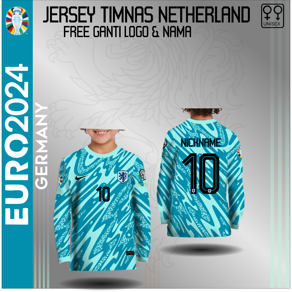 Jual Jersey football anak kaos bola kiper timnas belanda baju piala eropa jerman 2024 lengan ...