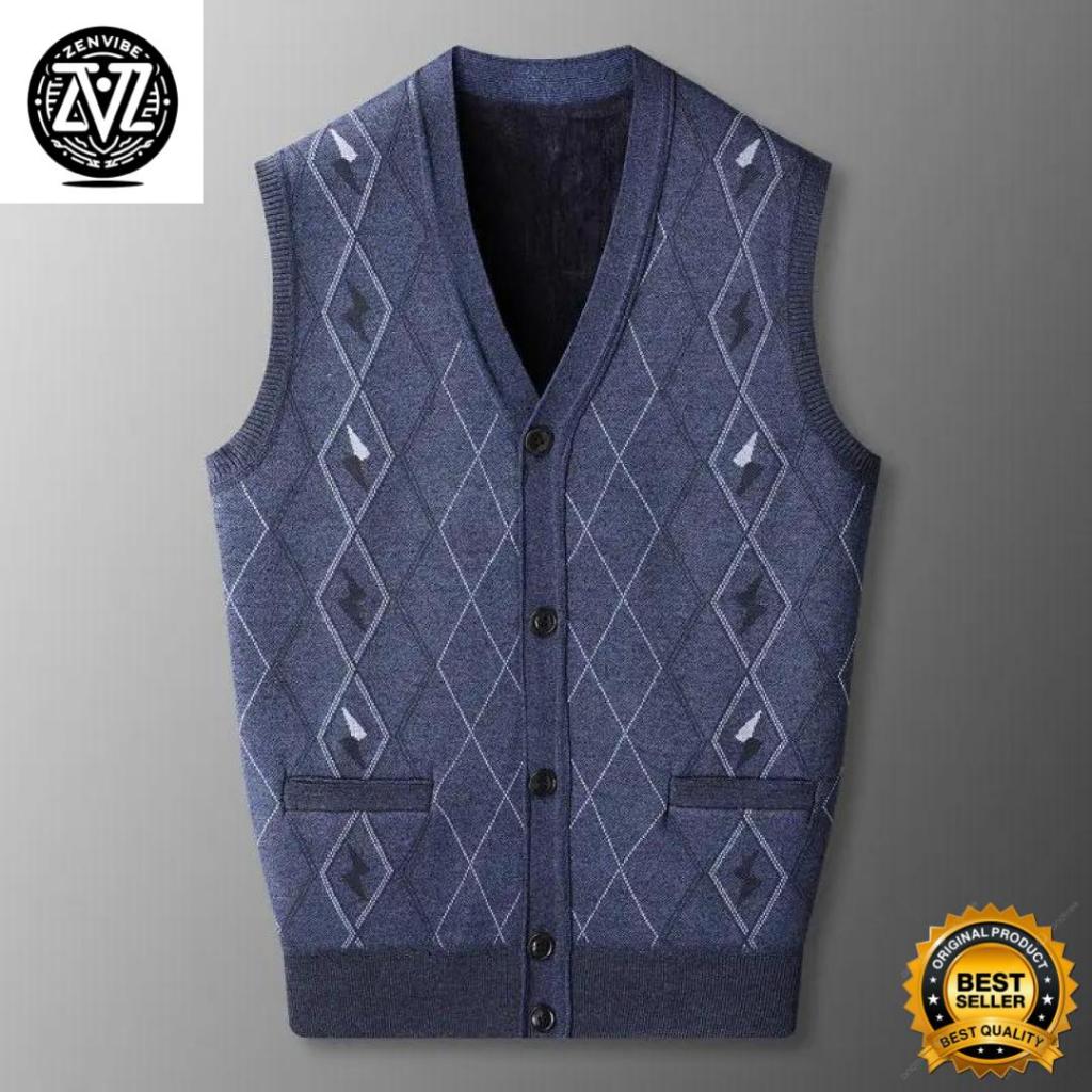 Jual Vest Rajut Pria Wine Zenvibe Rompi Rajut Vest Knitt Korean Style ...