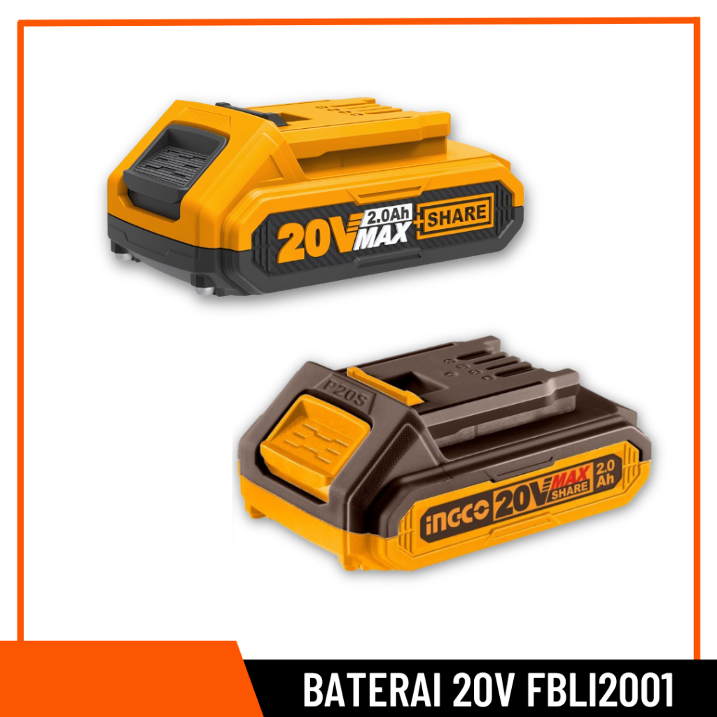 Jual Baterai Mesin Bor INGCO FBLI2001 20v 2Ah 2A 2000 MAH Baterai ...