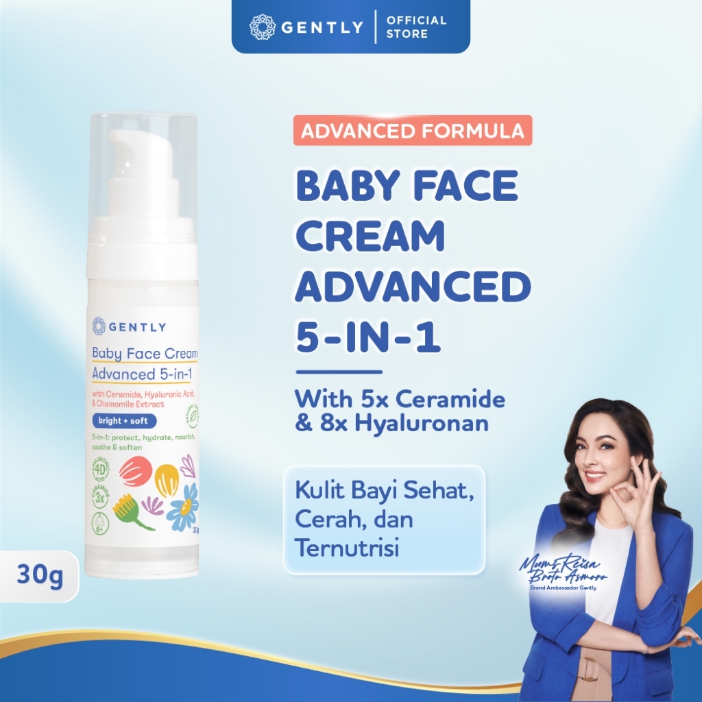Jual GENTLY Baby Face Cream Advanced 5-in-1 dengan 5x Ceramide dan 8x ...
