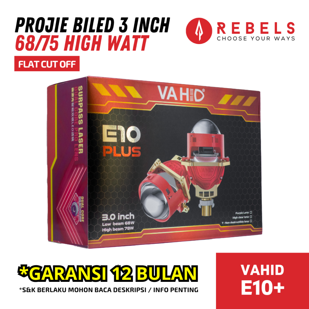 Jual VAHID E10 Plus 3inch - Lampu Mobil/Motor Biled Surpass Projector ...