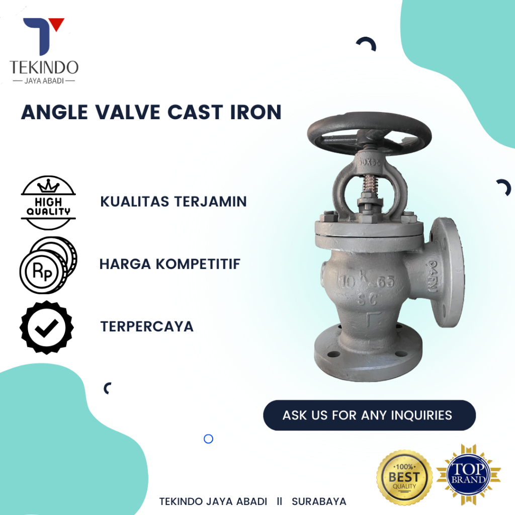Jual Angle Valve Cast Steel Type JIS 10K DN 50A 65A | Shopee Indonesia