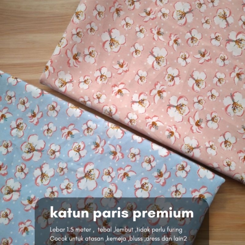 Jual kain katun paris premium motif bunga | Shopee Indonesia