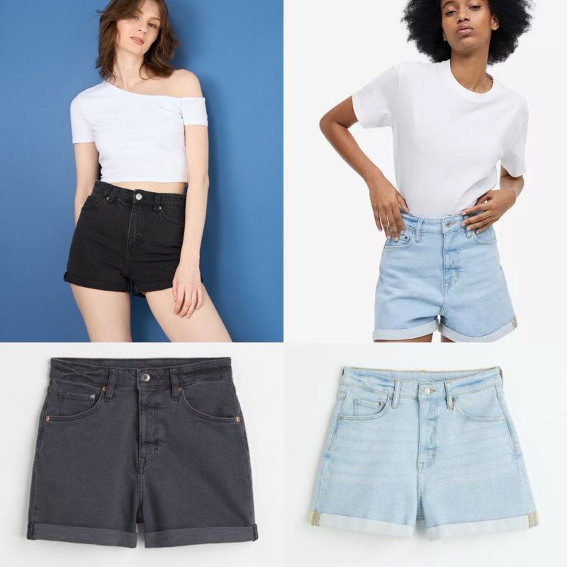 Jual HnM Mom Ultra High Denim Shorts | Shopee Indonesia