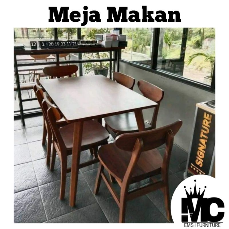 Jual Meja Makan Minimalis Modern Kursi Model Ropan Kursi 6 Kayu Jati ...