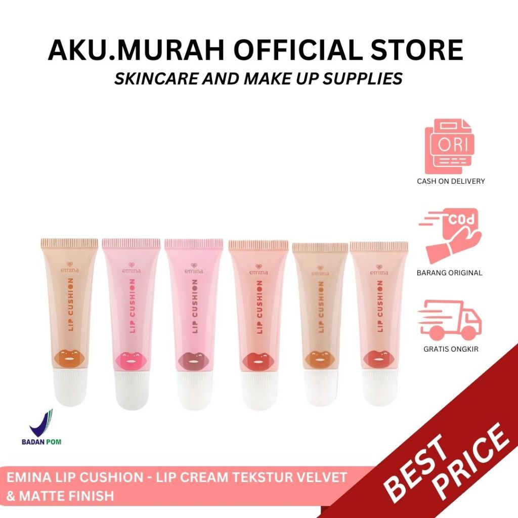 Jual EMINA LIP CUSHION 9 GR SERIES | LIP CREAM VELVET & MATTE FINISH ...