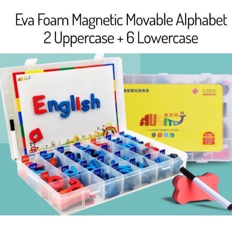 Jual Magnetic Alphabet Letters 208pcs with Portable box | Shopee Indonesia