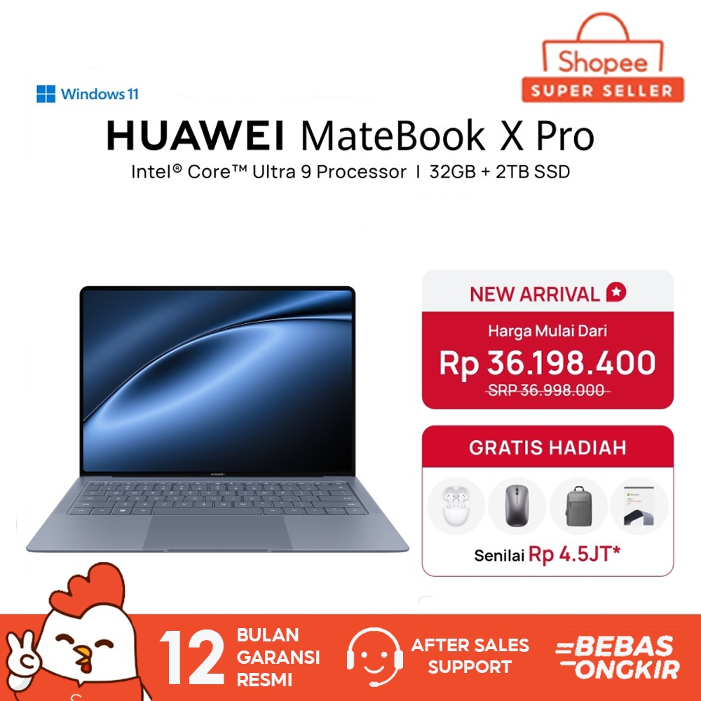 Jual HUAWEI MateBook X Pro 2024 [32GB + 2TB] Ultralight Intel Core ...