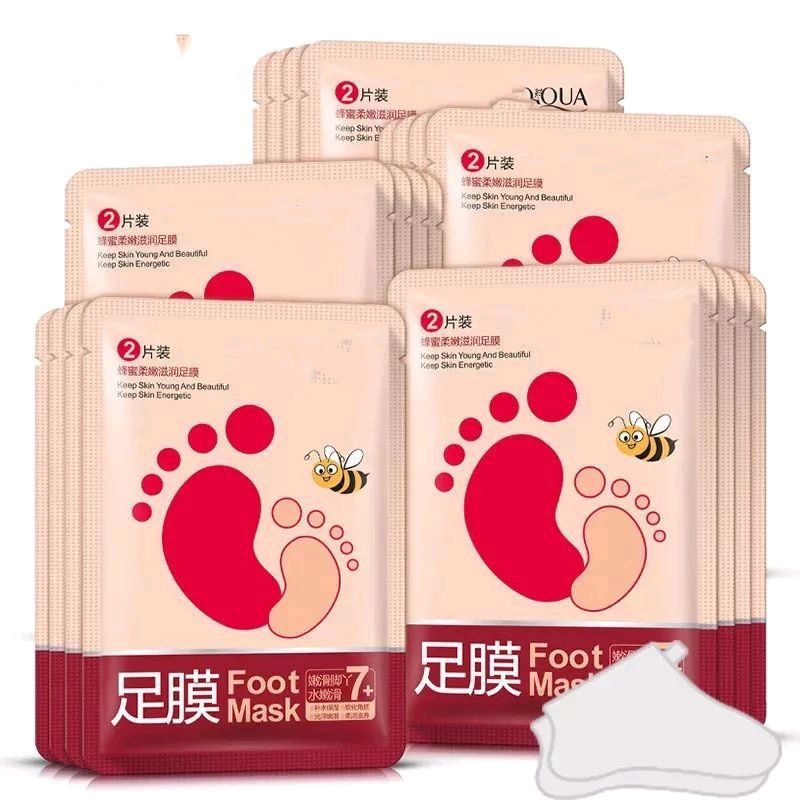 Jual BIOAQUA FOOT MASK/MASKER KAKI/Perawatan tumit Kaki Pecah Biaoqua ...