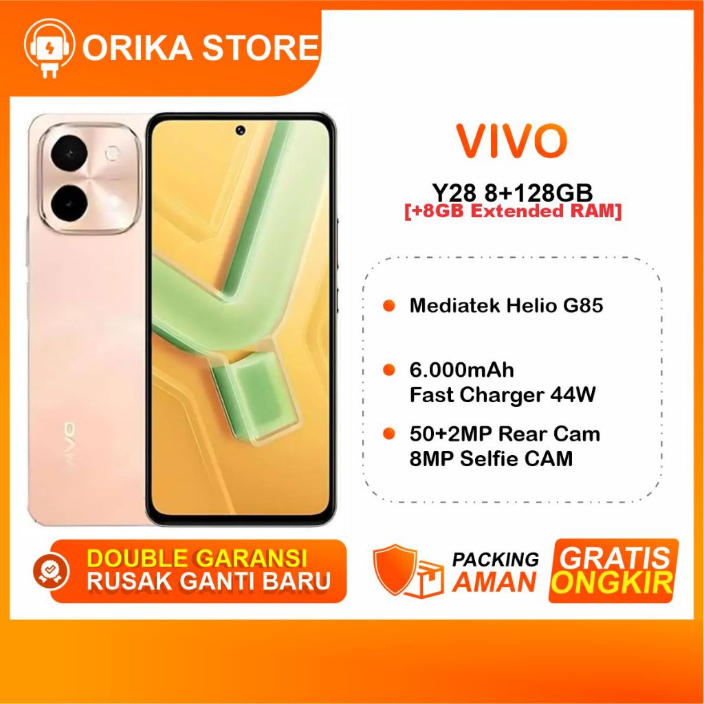 Jual Vivo Y28 8+128GB / 8+256GB [+8GB Extended RAM] Original Garansi ...