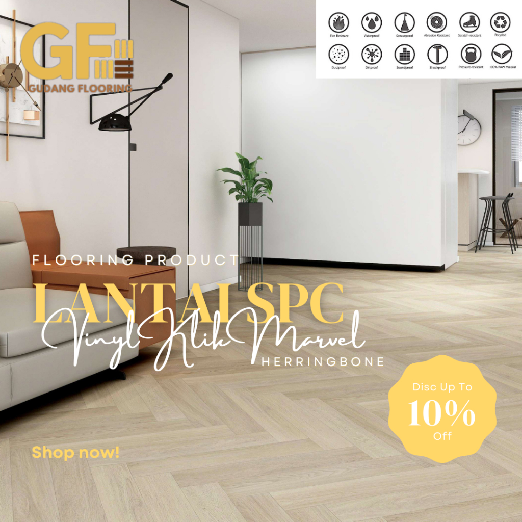 Jual Lantai SPC Vinyl Klik MARVEL HERRINGBONE - Click System Flooring ...