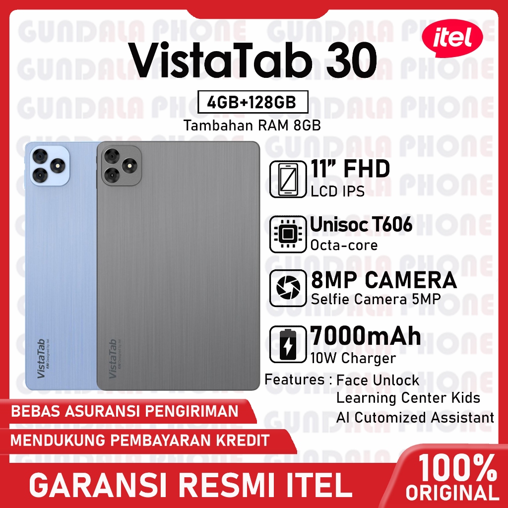 Jual itel Vista Tab 30 Tablet 4/128GB, Battery 7000mAh - Garansi resmi ...