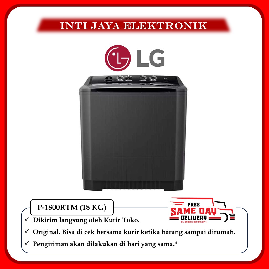 Jual MESIN CUCI LG 18 KG DUA TABUNG P-1800RTM LG 18KG 1800 1800RTM ...