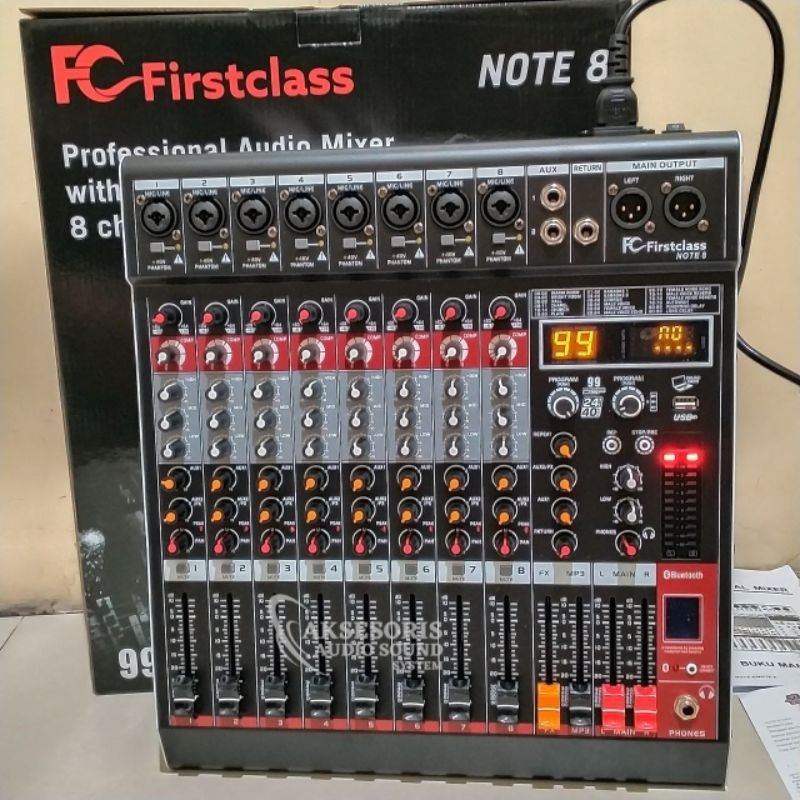 Jual Mixer First class Note 8 Compress Efek Digital Reverb 99DSP USB ...