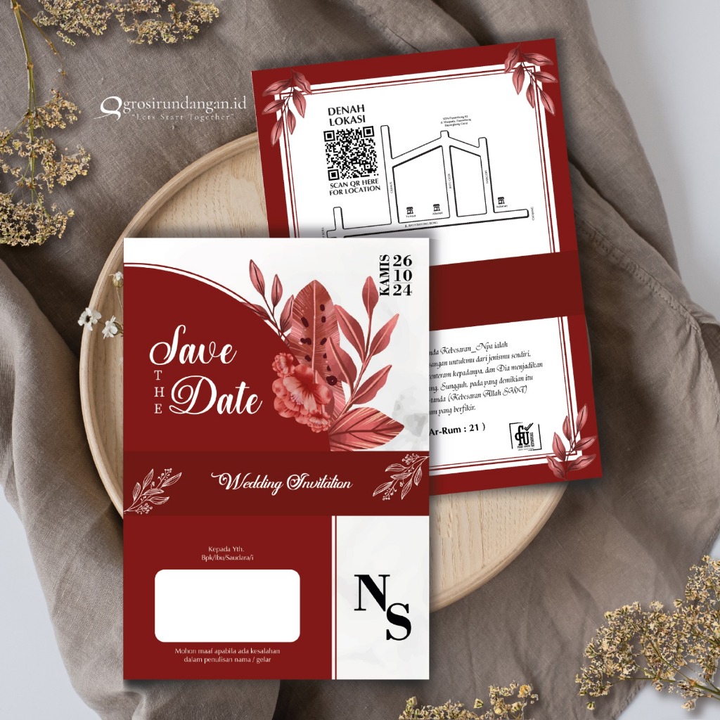 Jual Grosirundangan Id Free Digital Website . Undangan Vintage Maroon ...