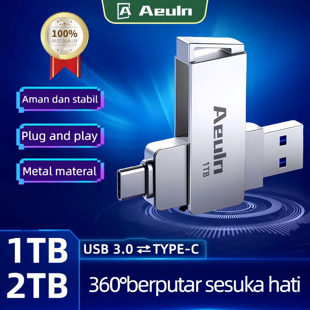 Jual TYPE-C Flashdisk 1TB/2TB OTG USB3.0+Type C Kecepatan Tinggi untuk ...