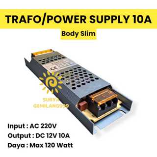 Jual Trafo Power Suply Slim 12V 5A 10A / Adaptor 12V Travo Body Slim Tipis HARGA DISTRIBUTOR ...
