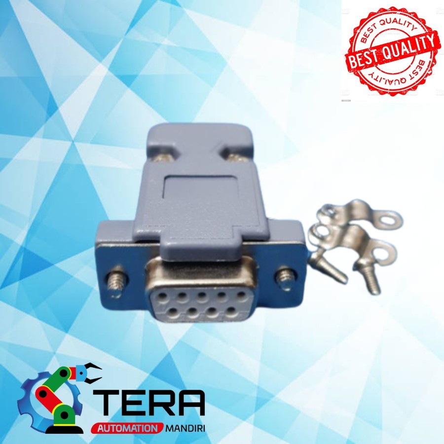 Jual Konektor RS232 DB9 Pin White Female + Cover Plastik - Abu-abu ...
