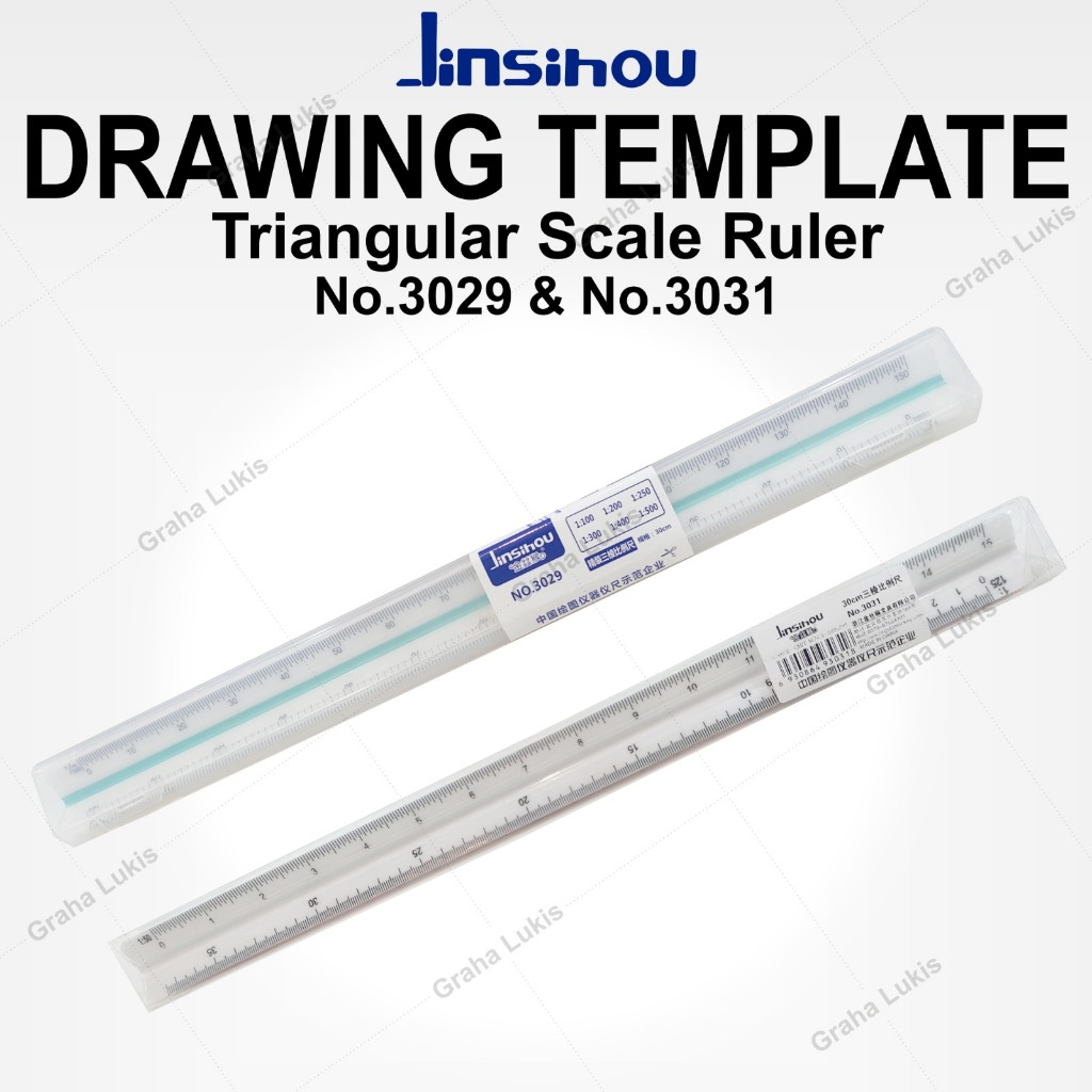 Jual Jinsihou Scale Ruler 30 cm - No. 3029 / No. 3031 - Penggaris Skala ...