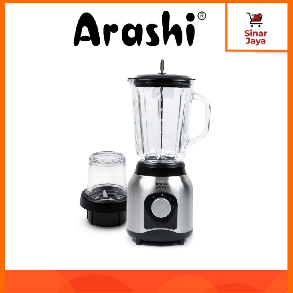 Jual ARASHI ASB-1503 / ASB-1502 Blender Kaca / Gelas / Platik 1.5 Liter (2in1) | Shopee Indonesia