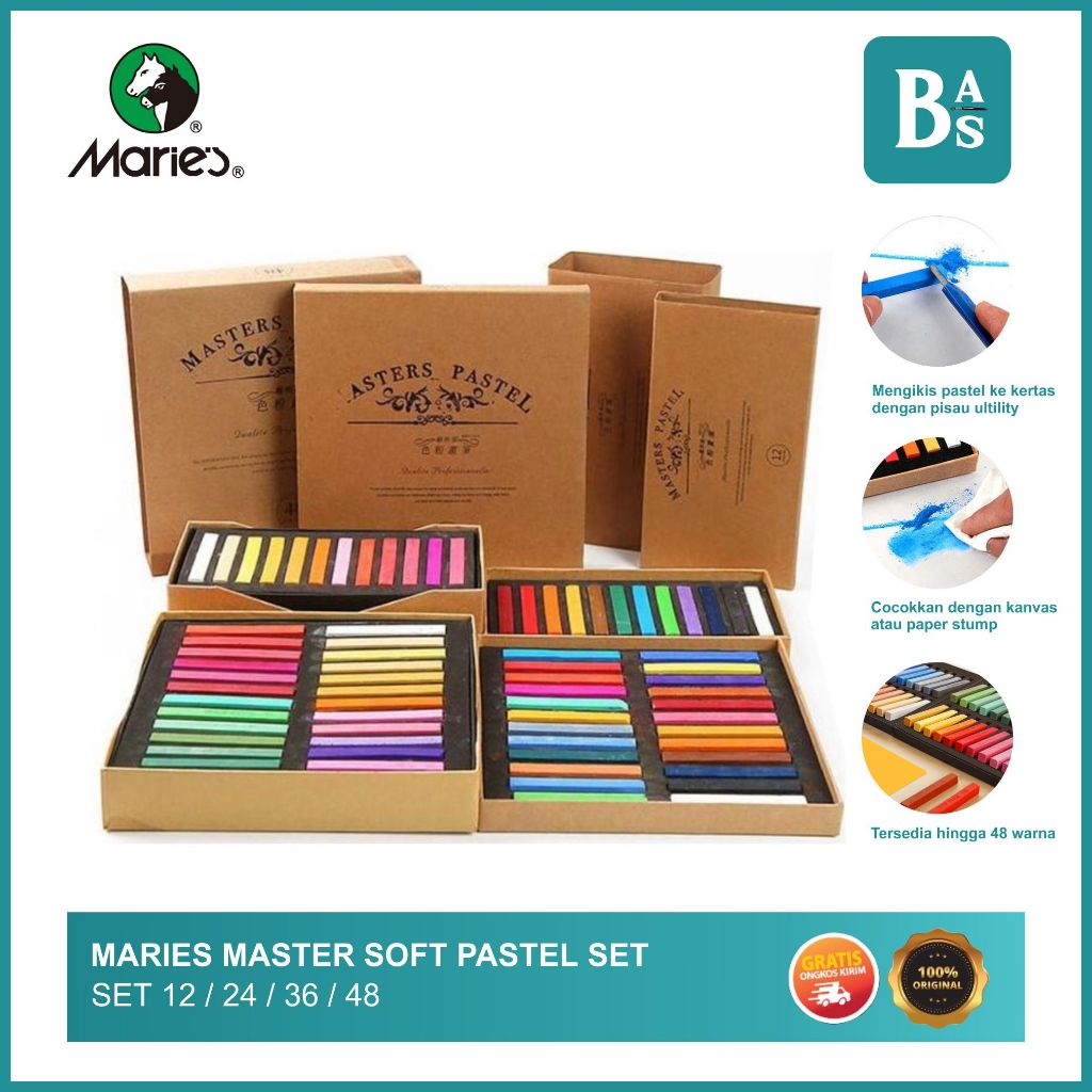 Jual Maries - Masters Soft Pastel set of 12/24/36/48 - Bali Art ...