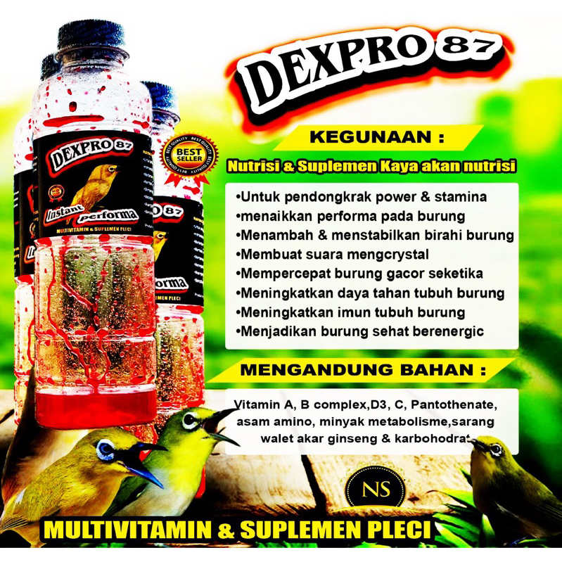 Jual Dexpro 87 Vitamin Suplemen Burung Pleci | Shopee Indonesia