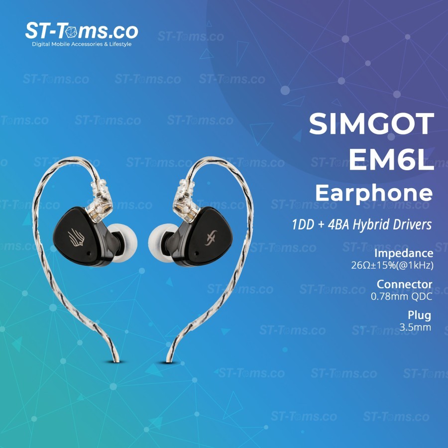 Jual Simgot EM6L Phoenix EM 6L EM6 L 1DD + 4BA Hybrid Driver In-ear Monitor IEM | Shopee Indonesia