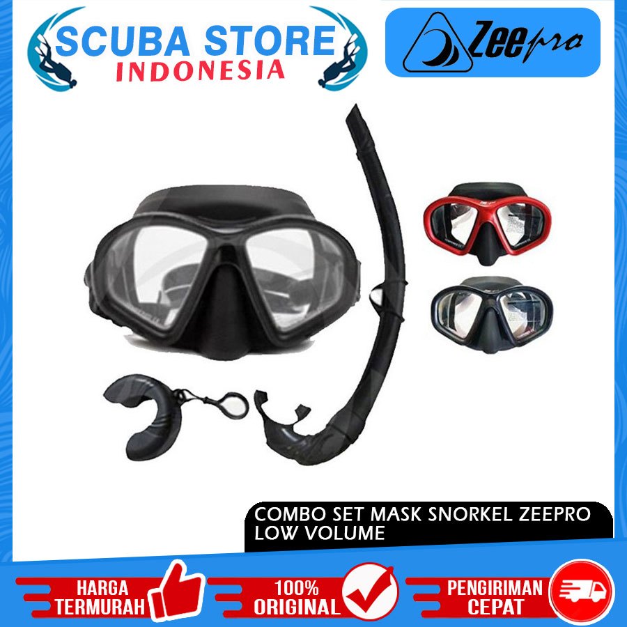 Jual Paket Combo Set Mask Snorkel Zeepro Low Volume Nautilus Masker ...