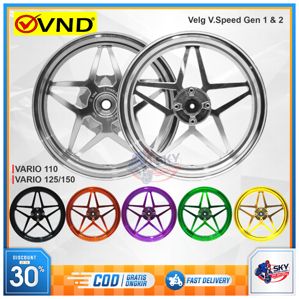 Jual Velg Bintang Star VND V Speed Gen 1 2 Vario 110 125 150 Beat Scoopy Spacy Genio Original ...
