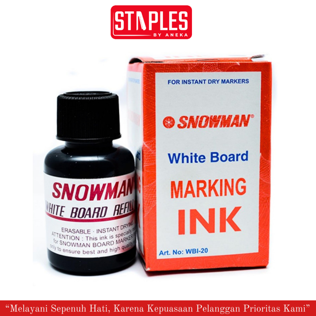 Jual Refill Spidol Whiteboard Black Snowman / Tinta Isi Ulang Spidol ...