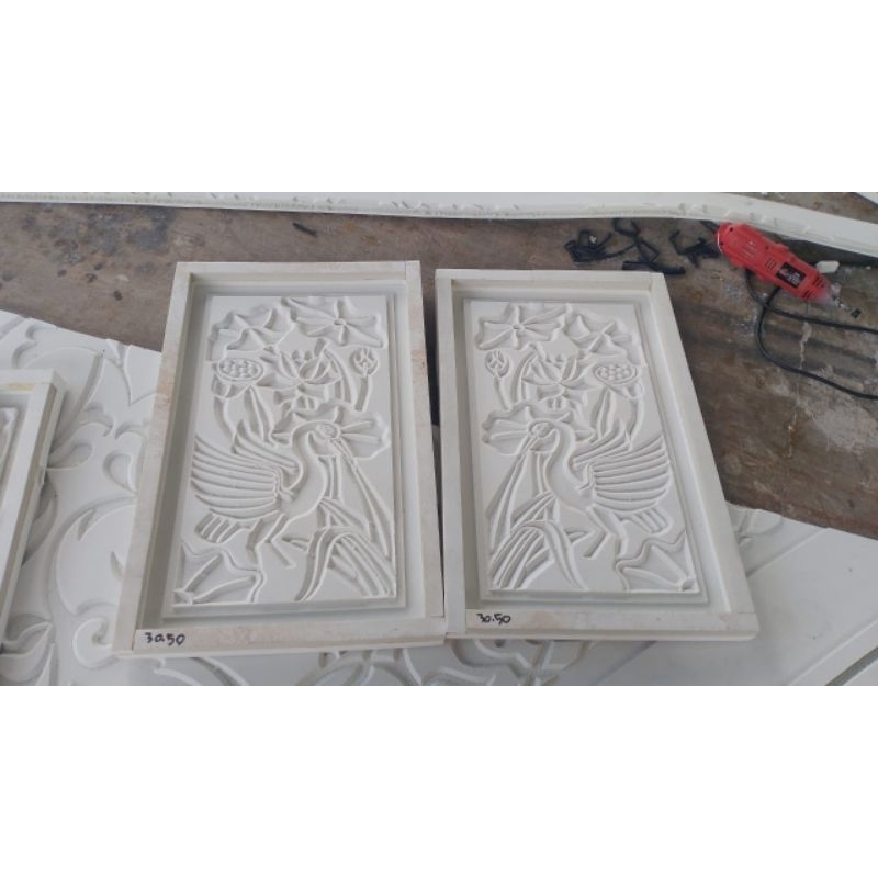 Jual cetakan ornamen dinding masif 30x50cm bahan spon eva diukir dengan ...