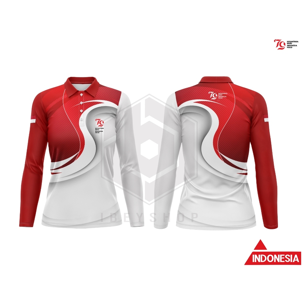 Jual Baju Polo Wanita DIRGAHAYU INDONESIA Kaos HUT RI 79 17 AGUSTUS 2024 Fullprint | Shopee ...
