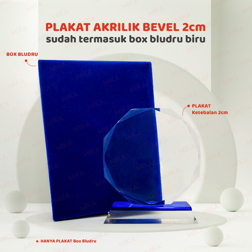Jual Plakat Diamond Akrilik Bevel 2 cm / 20 mm Sudah termasuk Box ...