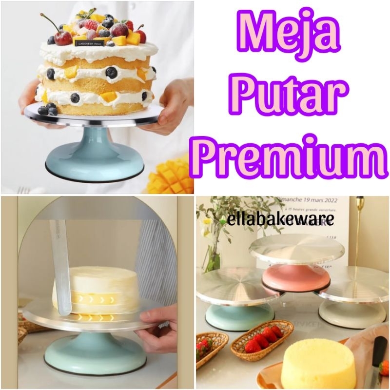 Jual MEJA PUTAR DEKORASI KUE CAKE TURNTABLE PREMIUM STAINLESS STEEL ...