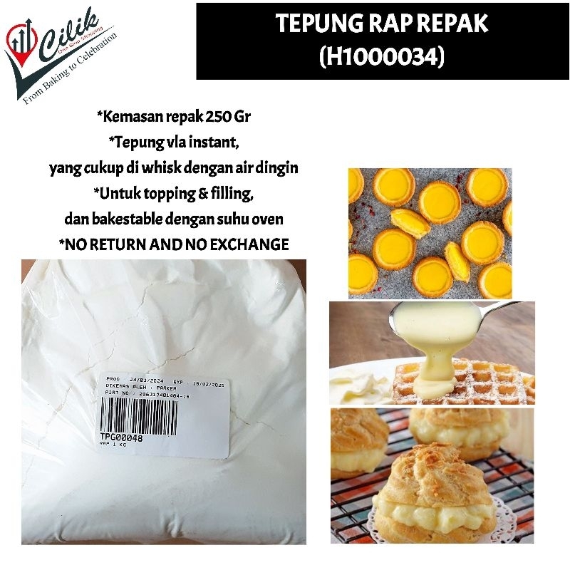 Jual tepung+RAP+repak+hercules+custard+premiks+instant+vla+fla+topping ...