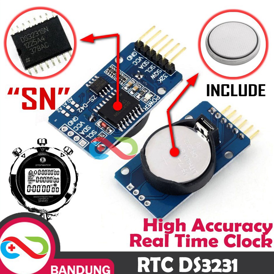 Jual Kode W16p Rtc Ds3231 Seri Sn Real Time Clock I2c Battery Module