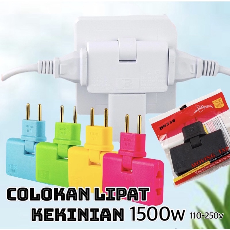Jual 3in1 Power Socket Plug in Stop kontak Steker Lipat Colokan Lipat 3 ...
