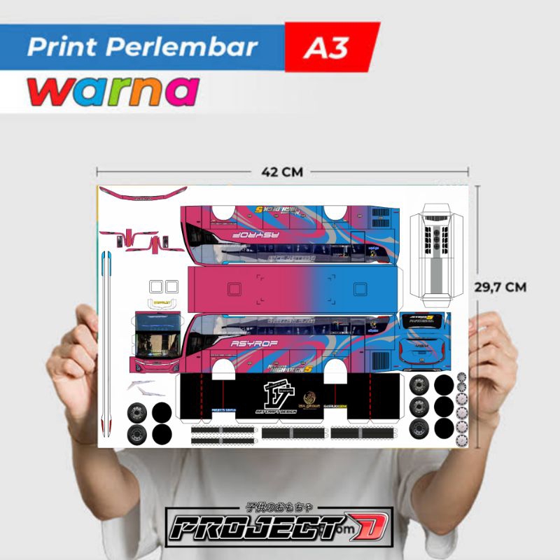 Jual LEMBARAN POLA BUS CASPER JET BUS 5 / PAPERCRAFT KERAJINAN MINIATUR ...