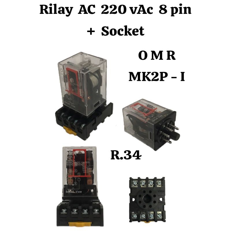 Jual Relay AC OMR MK2P-I 8 Pin 8 Kaki | Shopee Indonesia
