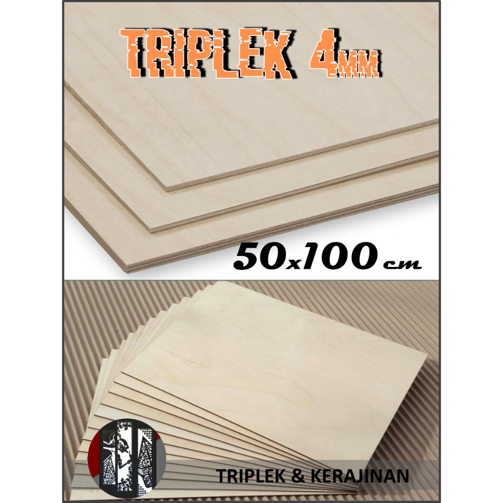 Jual Triplek 4mm 50x100 cm (Plywood Multiplek 4 mm 50 x 100 | 100x50 ...