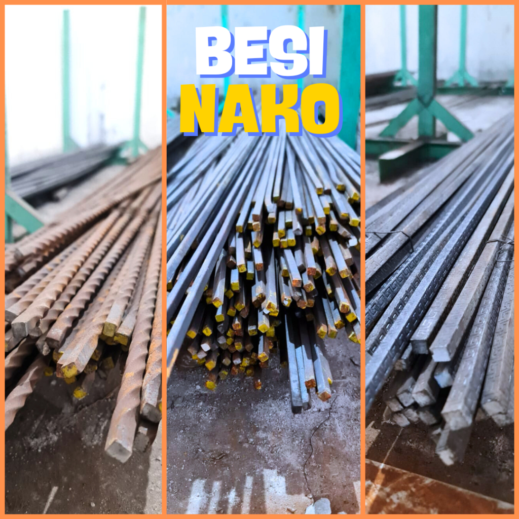 Jual Besi Nako Ulir 10 12 14 mm/Besi Nako Polos/Besi Nako Versase di ...