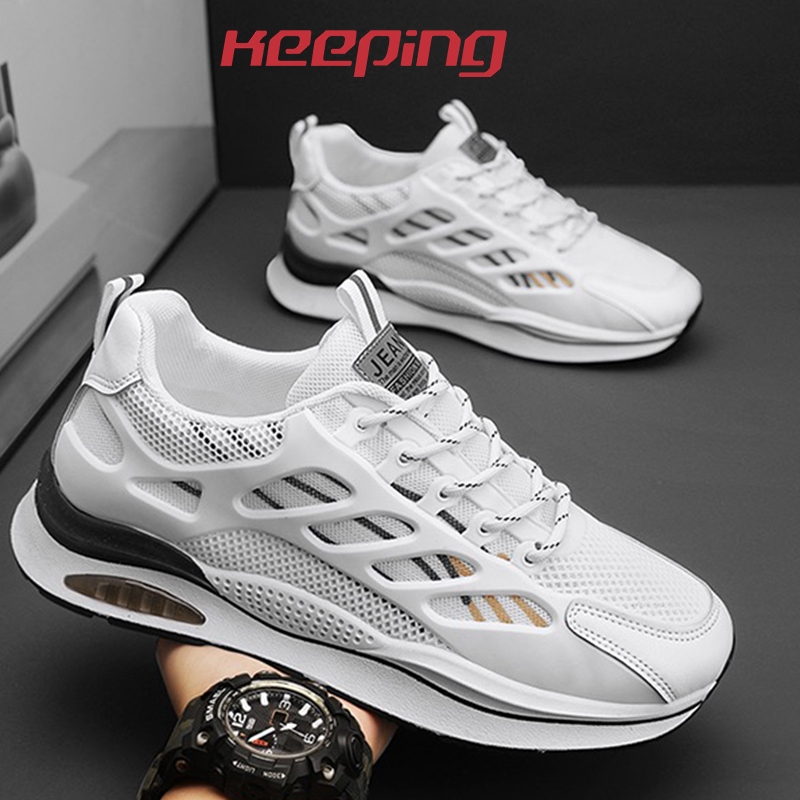Jual Keeping Sepatu Pria Original Sneakers Cowok Putih Sport Sepatu ...