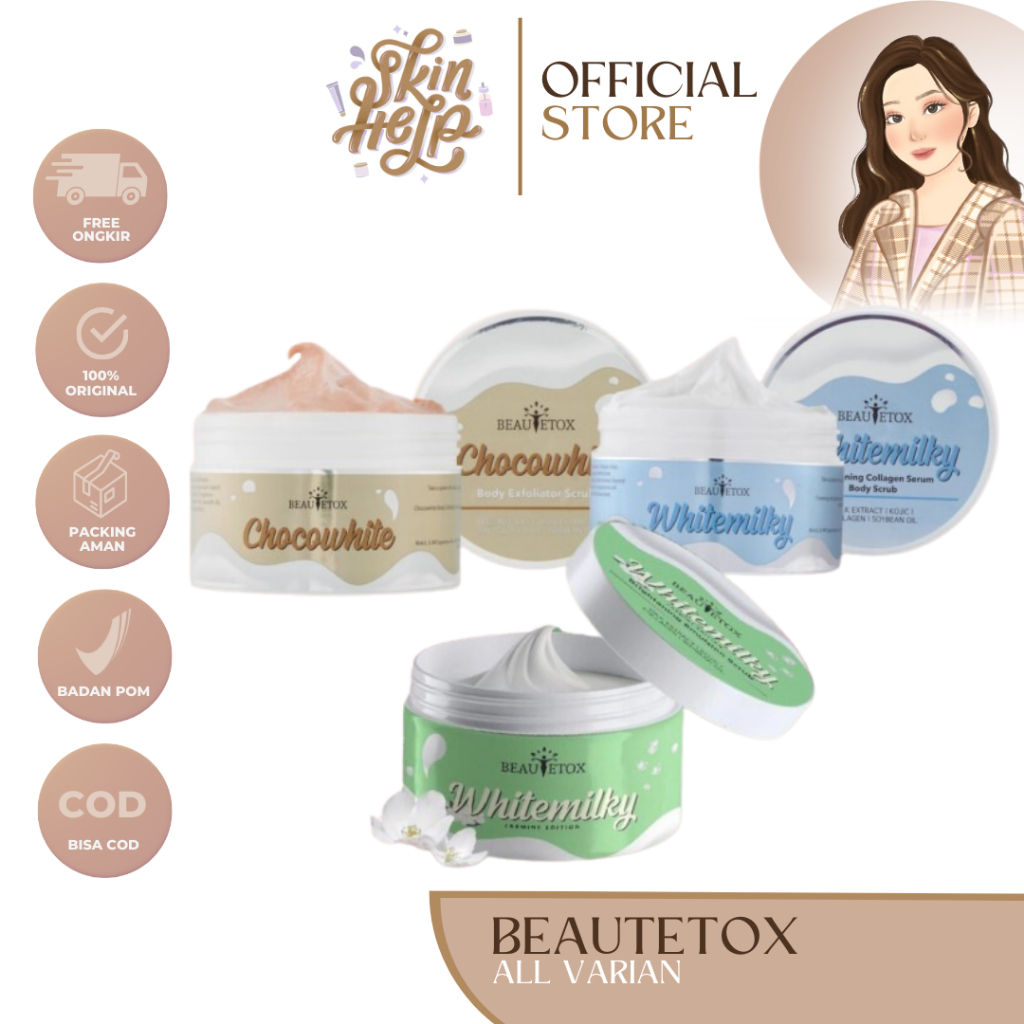 Jual BEAUTETOX BODY SCRUB JASMINE WHITE MILKY CHOCO WHITE BRIGHTENING ...