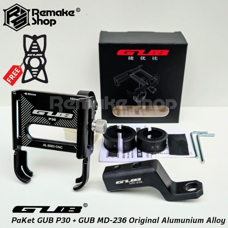 Jual Paket Phone Holder GUB P30 + Bracket GUB MD-236 Original Alumunium Alloy Holder Hp Motor ...