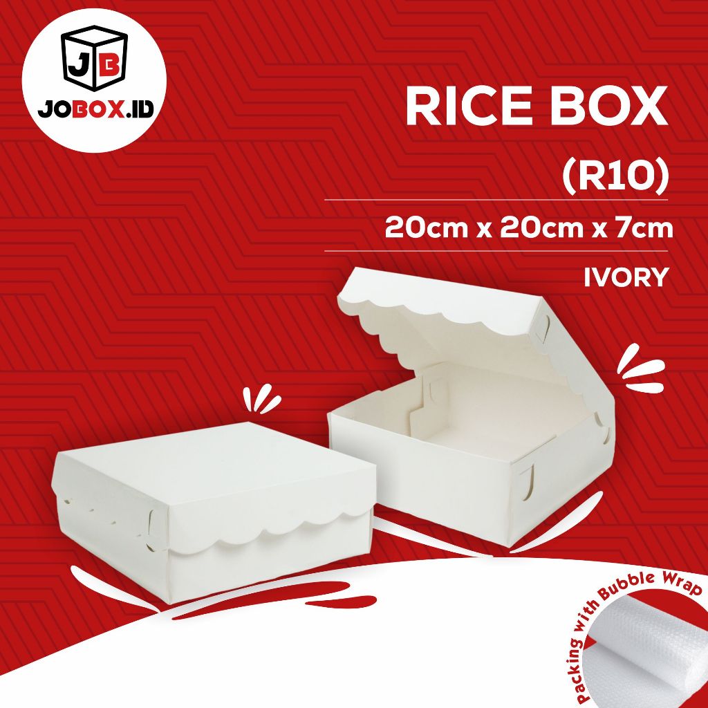 Jual Dus Nasi Kotak Nasi R10 20 x 20 Bahan Ivory Food grade / Kardus ...